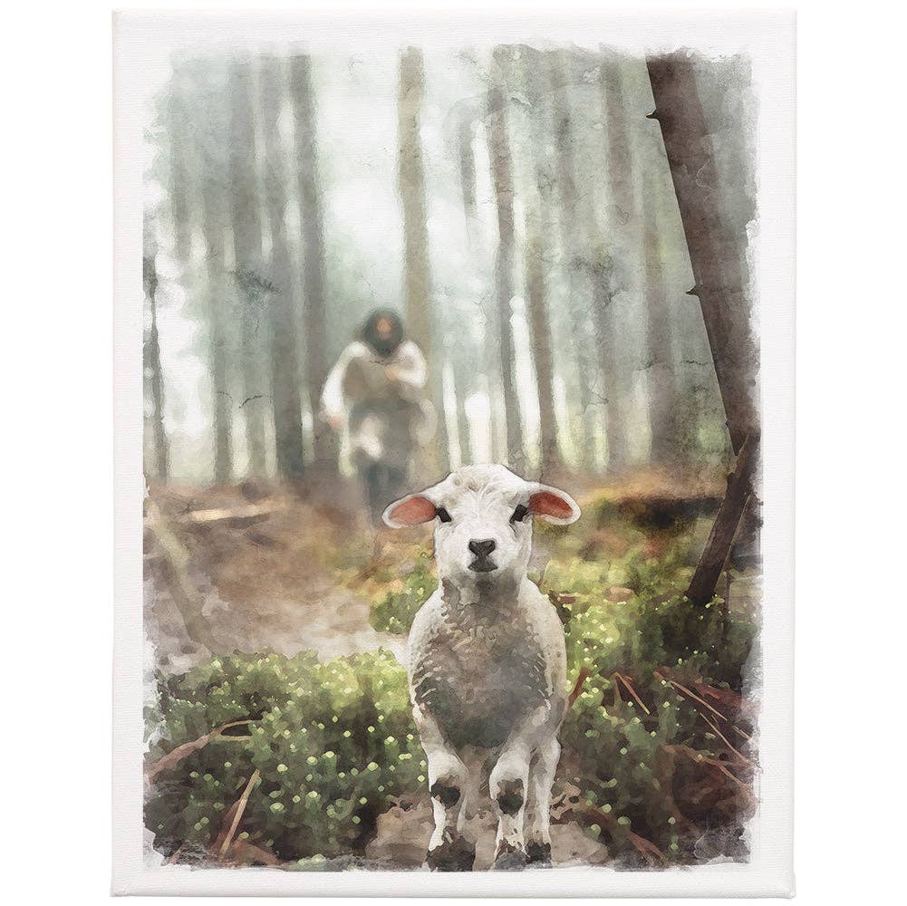 Jesus Rescuing Lamb - Wrapped Canvas | Morning Star Christian Bookstores