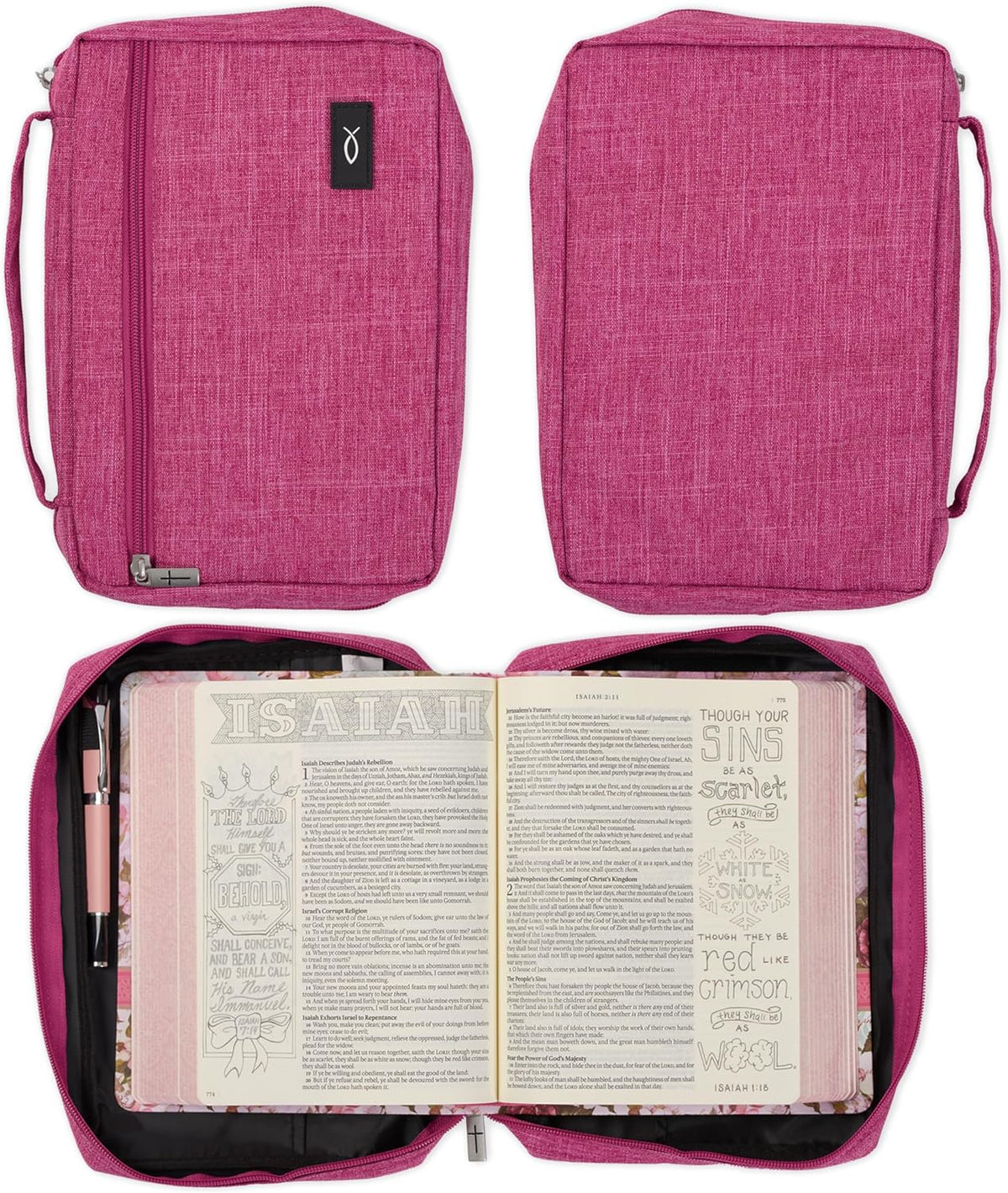 Value Bible Cover Canvas Pink XL | Morning Star Christian Bookstores